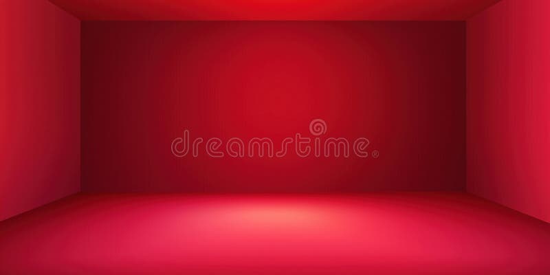 Red Minimalist Room with Soft Lighting and Smooth Surfaces for Creative ...