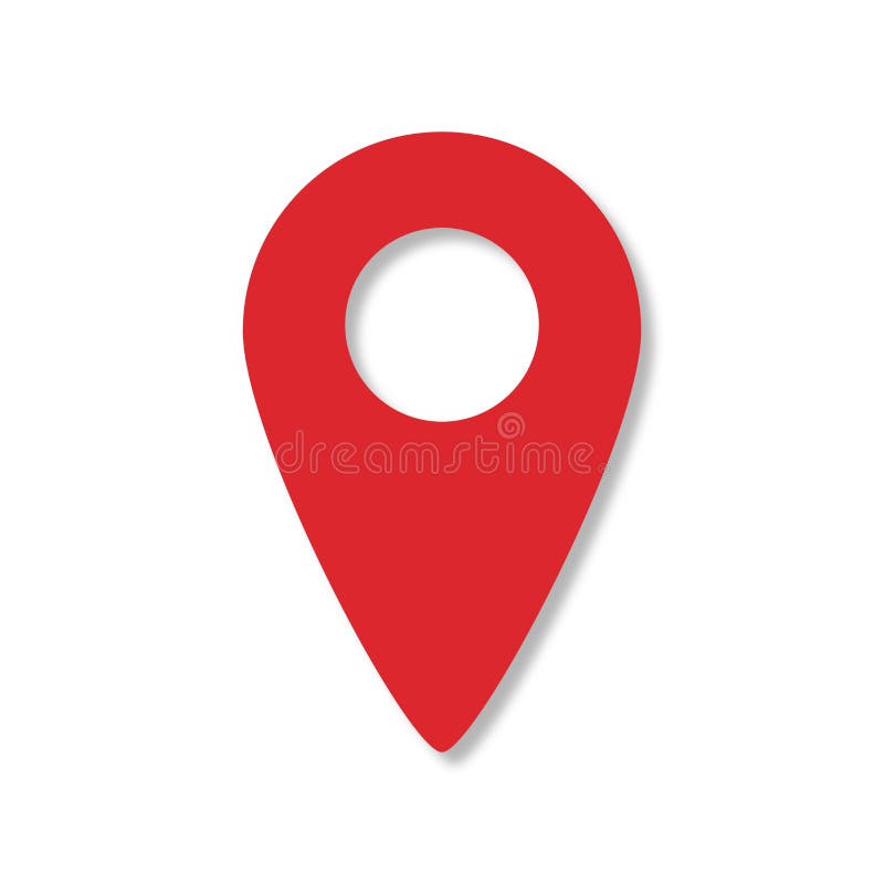 Red Minimalistic Map Pin Isolated on White, Vector Illustration Stock ...