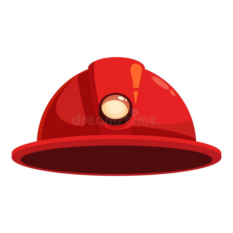 Red Mining Helmet Providing Illumination in the Dark Stock Vector ...