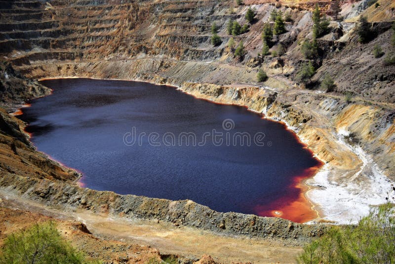Red Mining Lake! stock photo. Image of forest, peaceful - 84745896