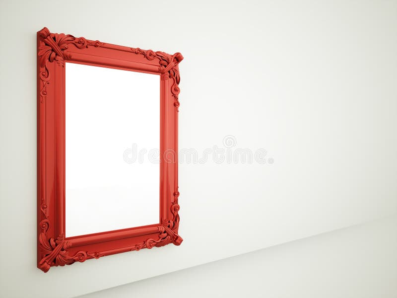Red mirror frame rendered stock illustration. Illustration of classic ...