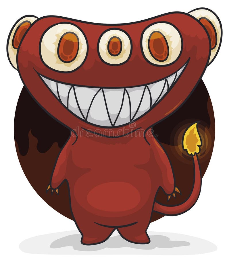 Red imp stock illustration. Illustration of cute, cartoon - 13251034