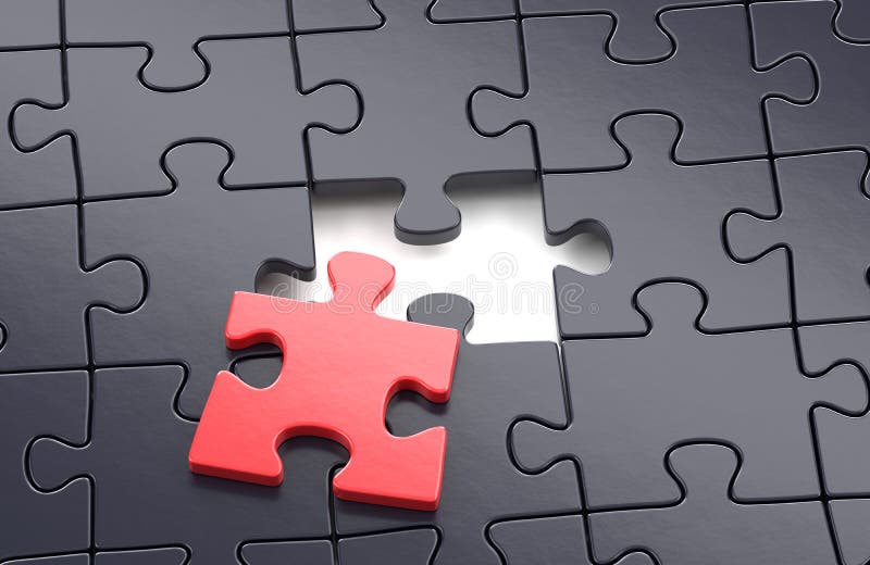 Red Missing Puzzle Piece among Dark Ones Stock Illustration ... Red Missing Puzzle Piece among Dark Ones Stock Illustration ...