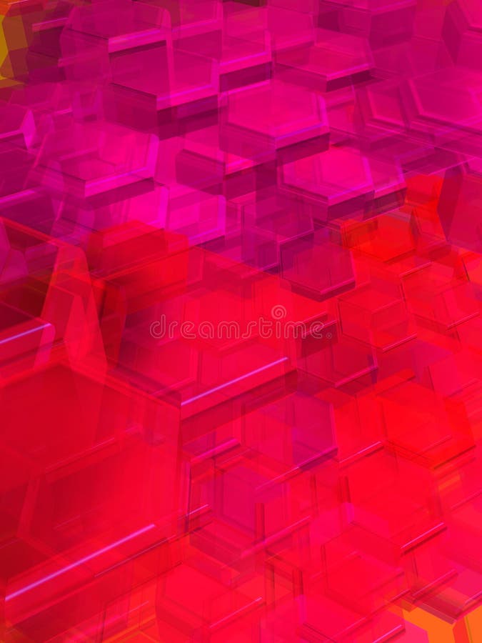 Red Mist Background with Geometric Shapes in Perspective Stock ...