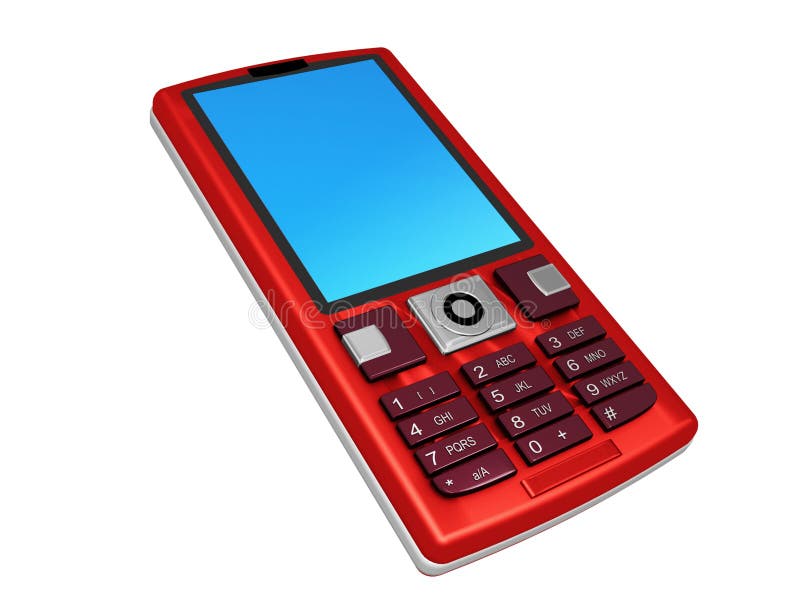 Red mobile phone stock illustration. Illustration of communication ...
