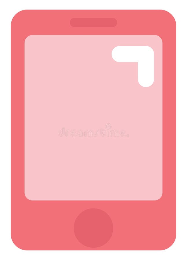 Red mobile phone, icon stock vector. Illustration of vector - 260374098