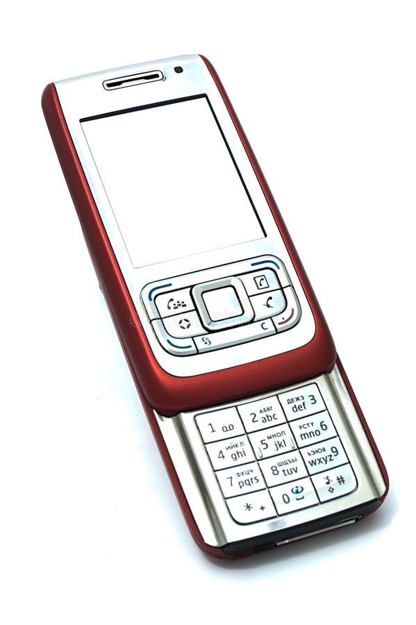 Red mobile slider phone stock photo. Image of dial, phone - 7050654