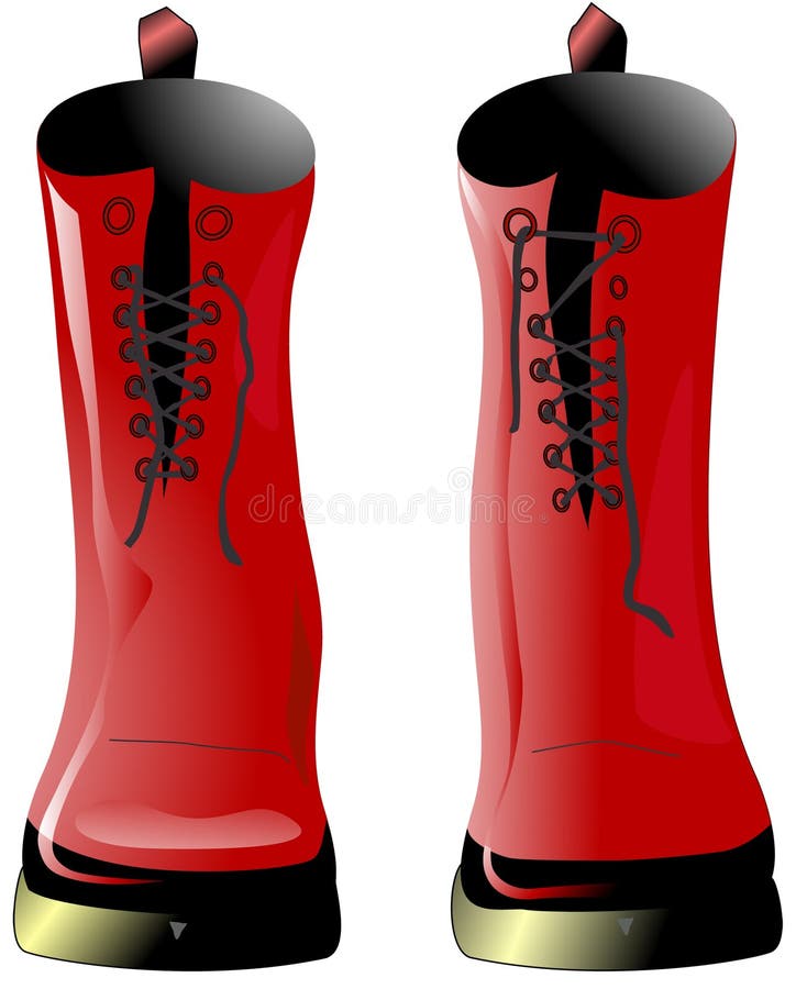 Red Mod Boots stock illustration. Illustration of stomper - 8492688