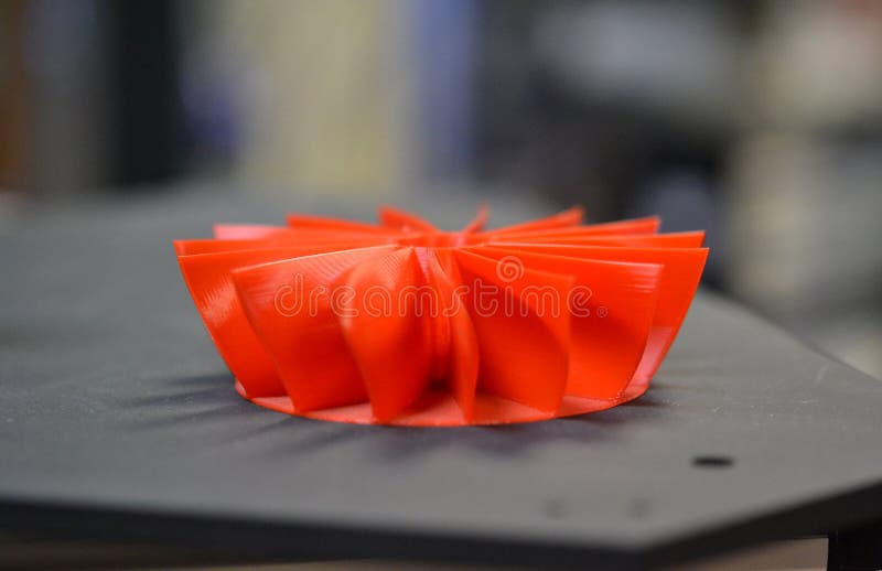 Red Model Printed 3D Printer Close Stock Photo - Image of object ...