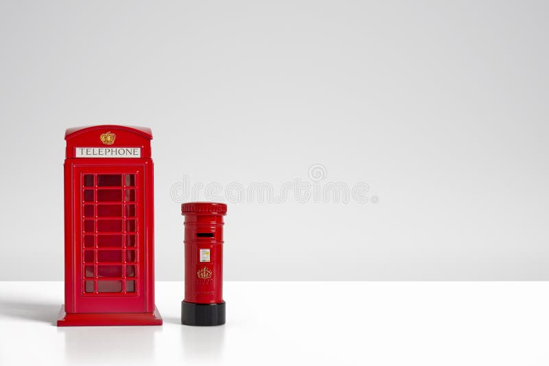 Model Telephone and Post Box London Concept Stock Photo - Image of ...