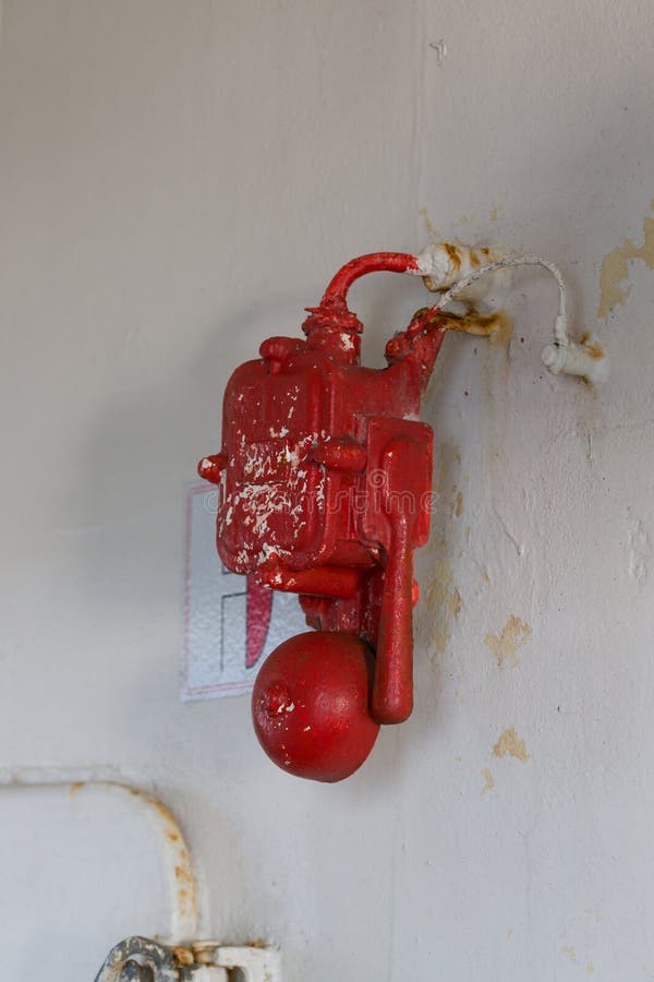 Red Modern Bell on a Deck of Ship Stock Photo - Image of ferry ...