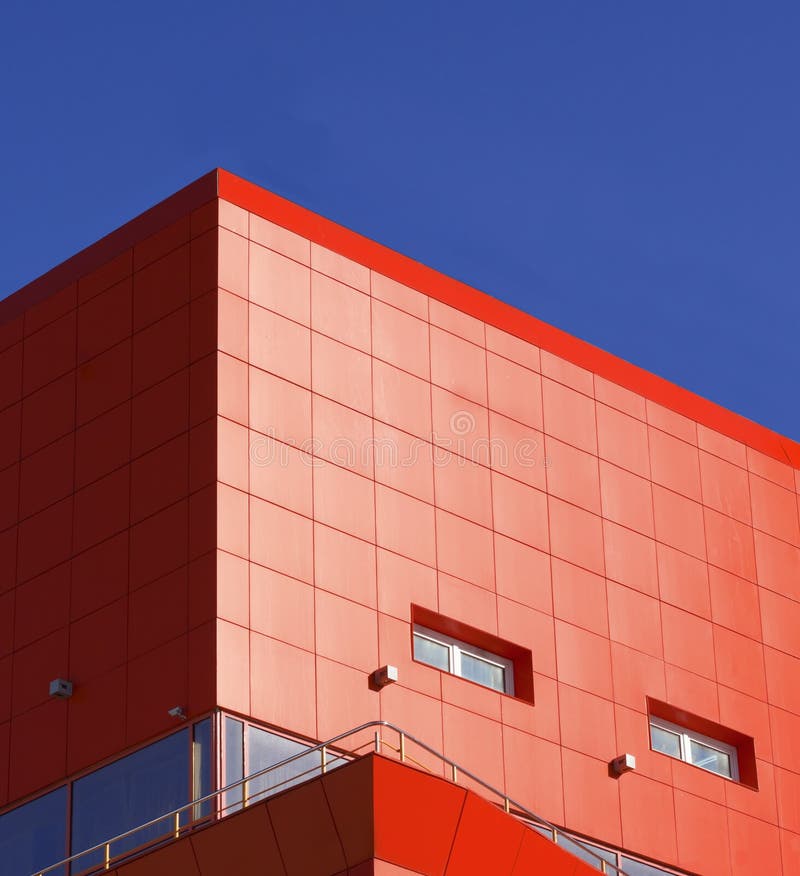 Red modern building stock image. Image of design, building - 41371195