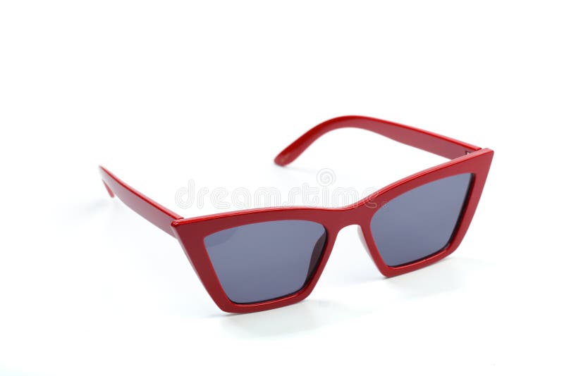 Red Modern Sunglasses Isolated on White Background Stock Illustration ...