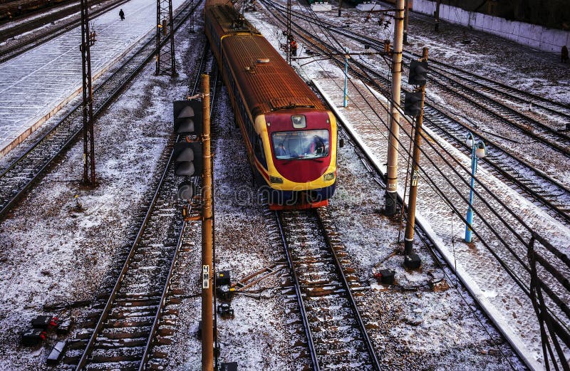 High-speed Train in Motion with Railcars at the Platform Stock Image ...