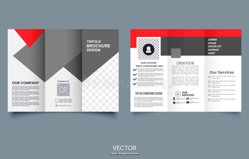 Red Modern Trifold Business Brochure Template Stock Vector ...
