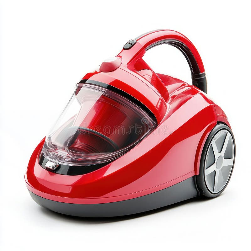 Red Modern Vacuum Cleaner Isolated on White Background Stock ...