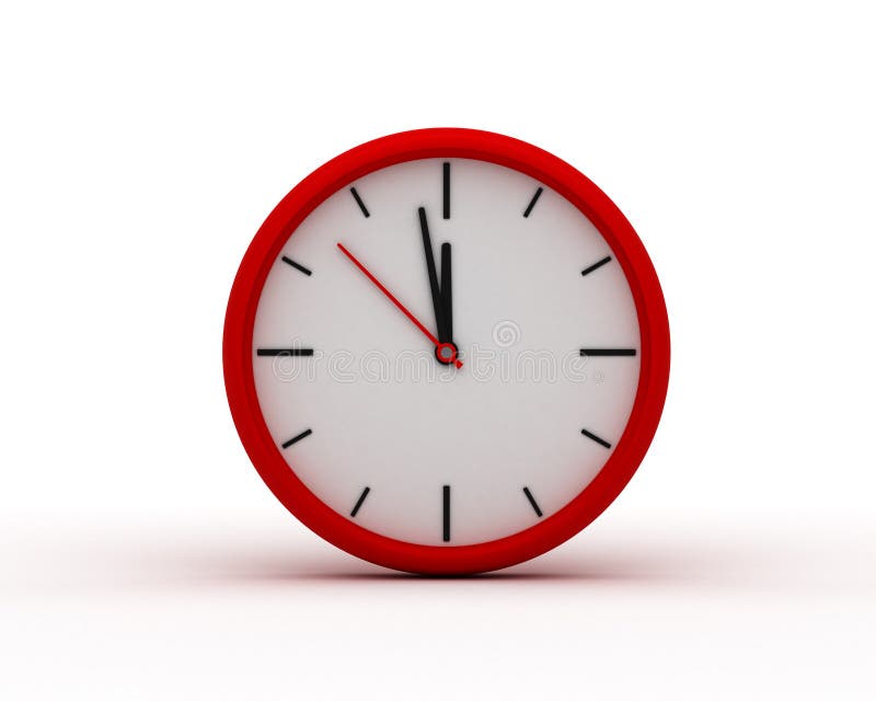 Red Modern Wall Clock stock illustration. Illustration of face - 77832665