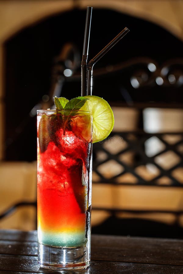 Red mojito cocktail stock photo. Image of blue, collage - 49518216