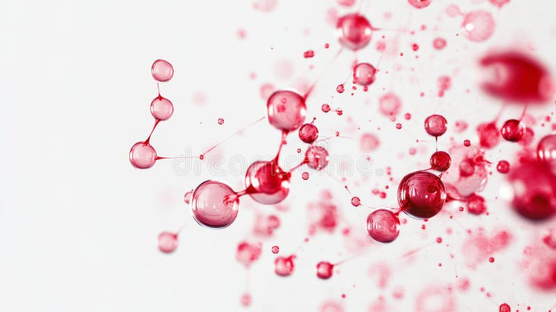 Red Molecular Structure Concept on a White Background Stock Image ...