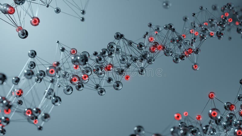 Red Molecular Structure, 3d Model Molecule, Neurotransmitter ...
