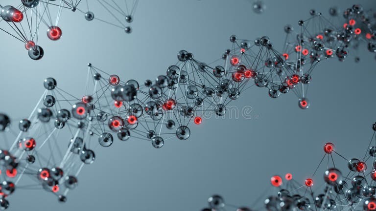 Red Molecular Structure, 3d Model Molecule, Neurotransmitter ...