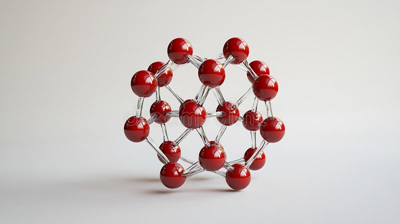 Red Molecular Structure: a 3D Rendering of an Intricate Atomic Lattice ...