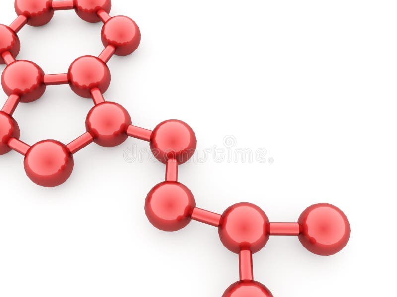 Red Molecule Concept Rendered on White Stock Illustration ...