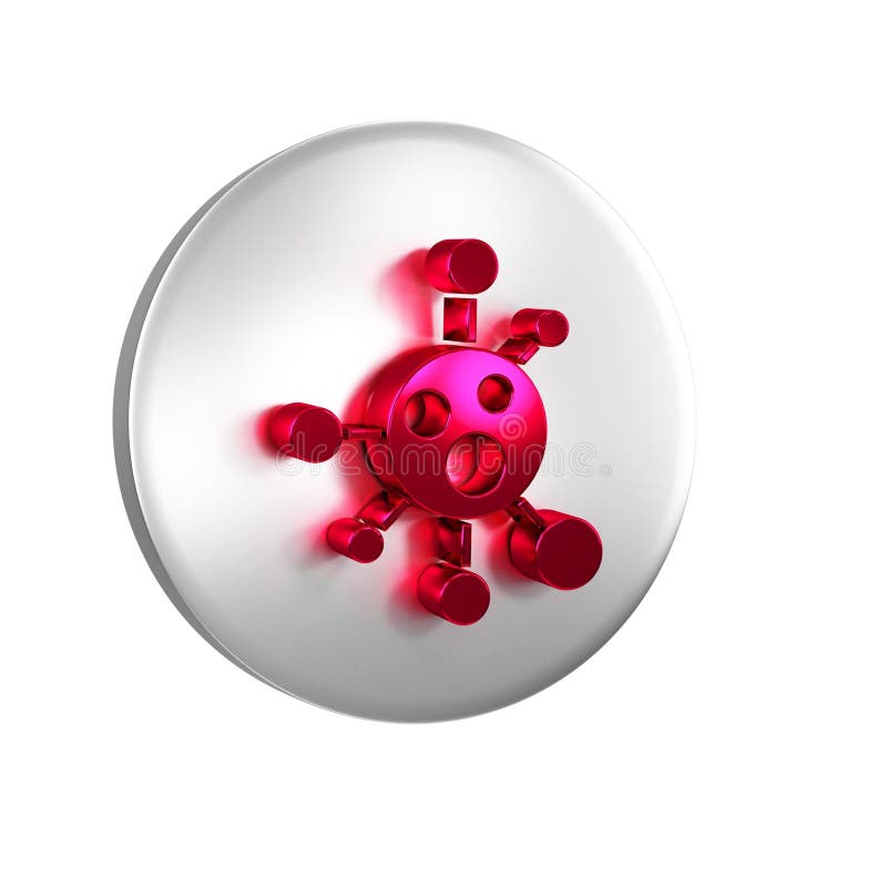Red Molecule Icon Isolated on Transparent Background. Structure of ...
