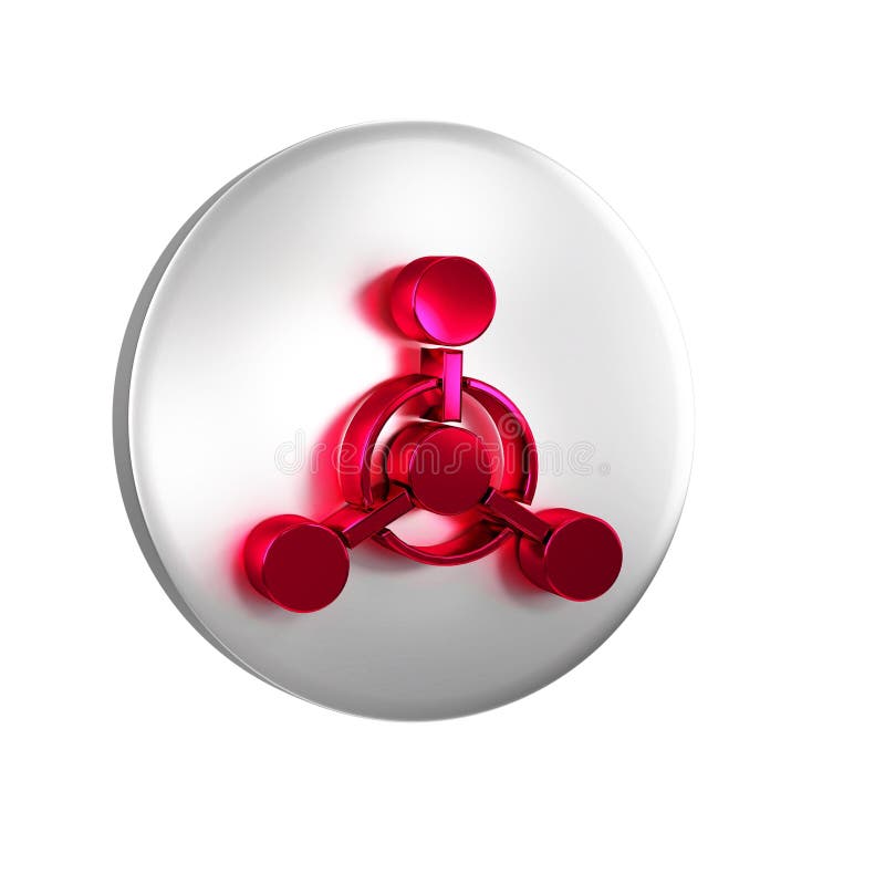 Red Molecule Icon Isolated on Transparent Background. Structure of ...