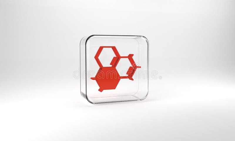 Red Molecule Oil Icon Isolated on Grey Background. Structure of ...