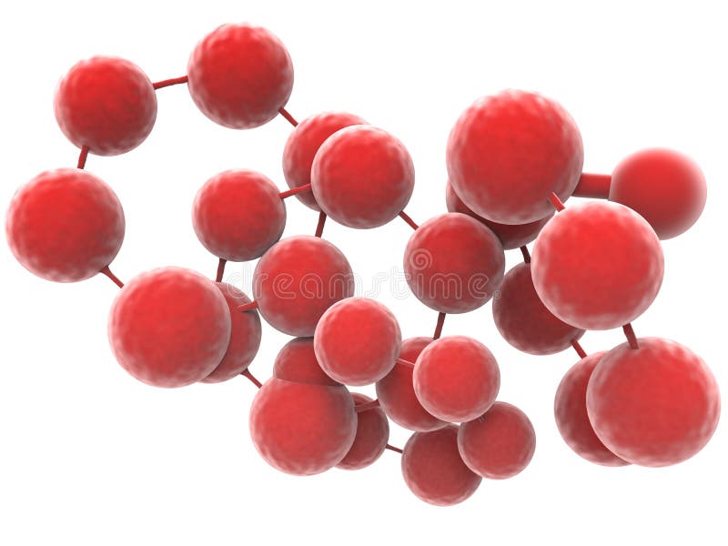Red molecule structure stock photo. Image of link, biologyl - 79281816