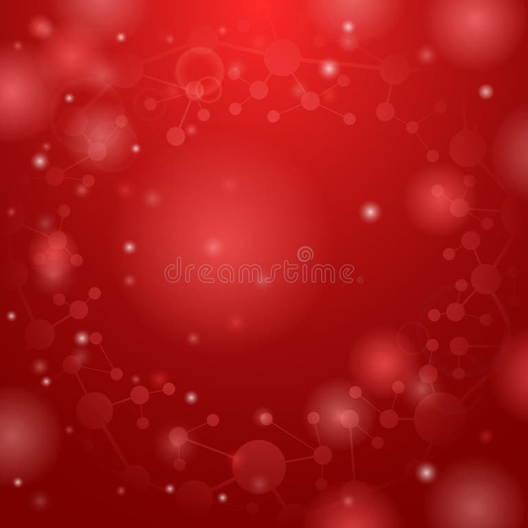 Red molecules background stock vector. Illustration of abstract - 43200607