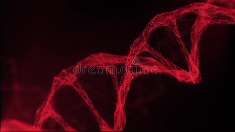 Red Binary Molecules Structure DNA Model Rotating Medical 3D Animation ...