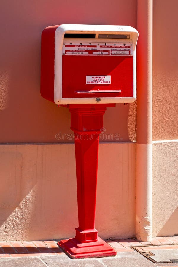 Red Monegasque mailbox editorial image. Image of document - 269825700