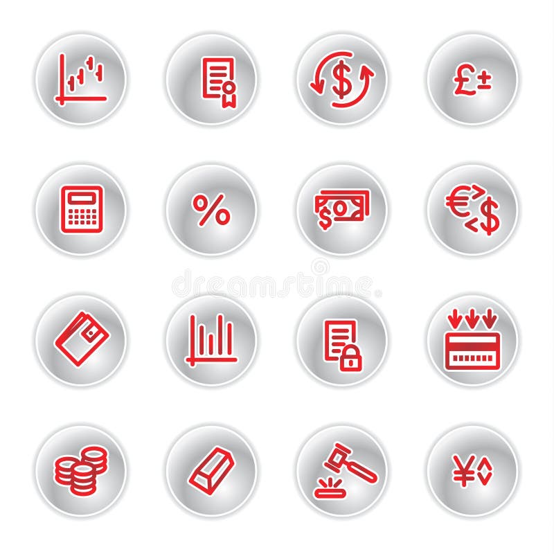 Red money icons stock vector. Illustration of icons, coin - 2631141