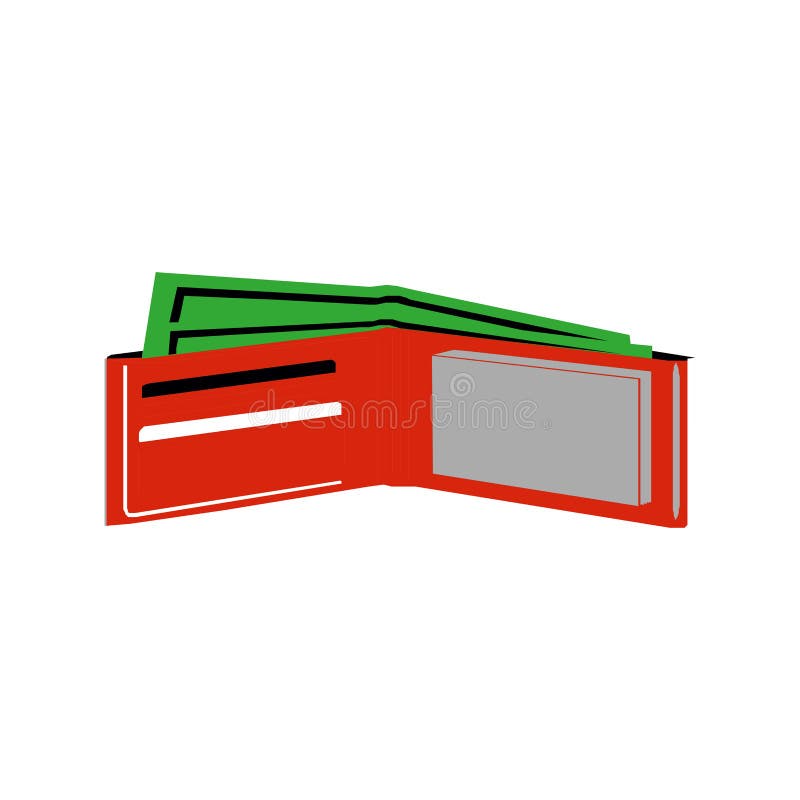 Red Money Wallet Icon. Isometric of Red Money Wallet Vector Icon for ...