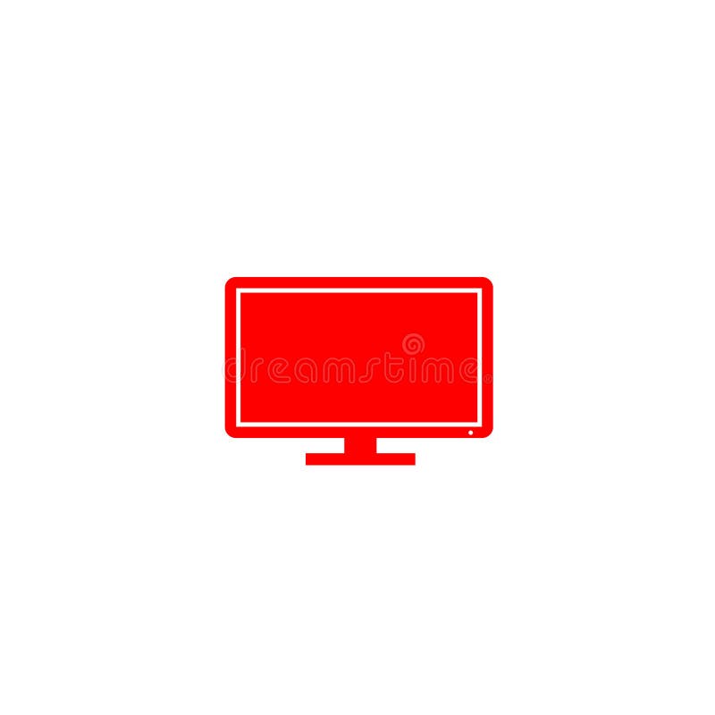 Red Monitor Flat Icon Vector Stock Vector - Illustration of camera ...