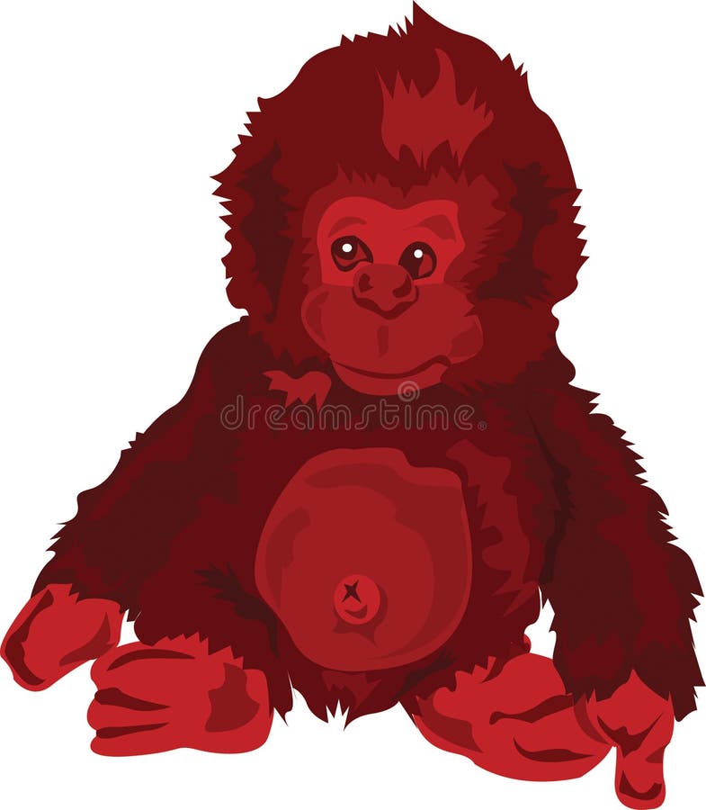 Red monkey stock vector. Illustration of indoors, animal - 9495625