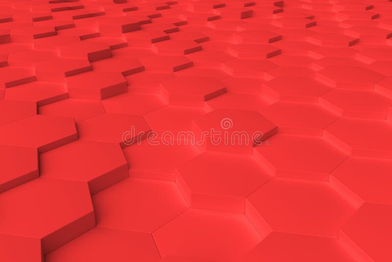 Red Monochrome Hexagon Tiles Abstract Background Stock Illustration ...
