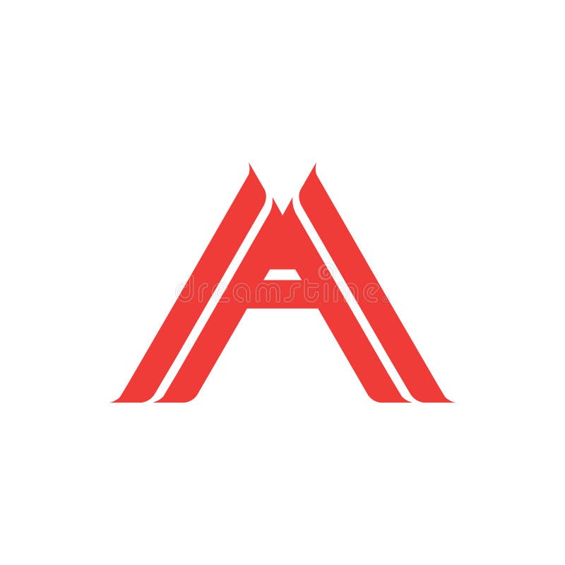 Red Monogram Logo with Stylized Letter a and Dynamic Angular Lines ...