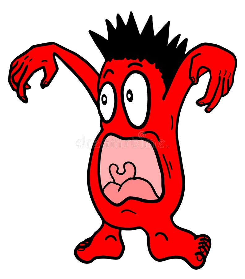 Red monster stock vector. Illustration of bizarre, hand - 29115499