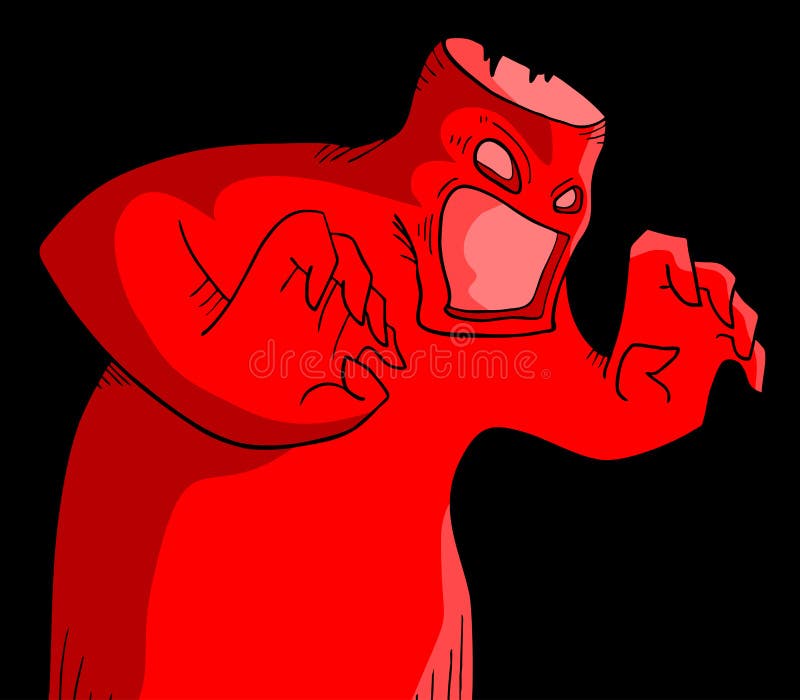 Red monster stock vector. Illustration of lowbrow, cartoon - 42983331