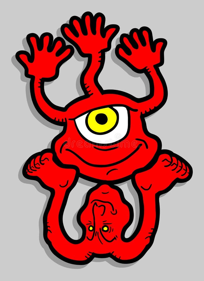 Red monster stock vector. Illustration of expressive - 31747929