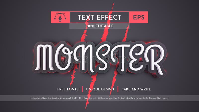 Monster Font Effect Stock Illustrations – 578 Monster Font Effect Stock Illustrations, Vectors ...
