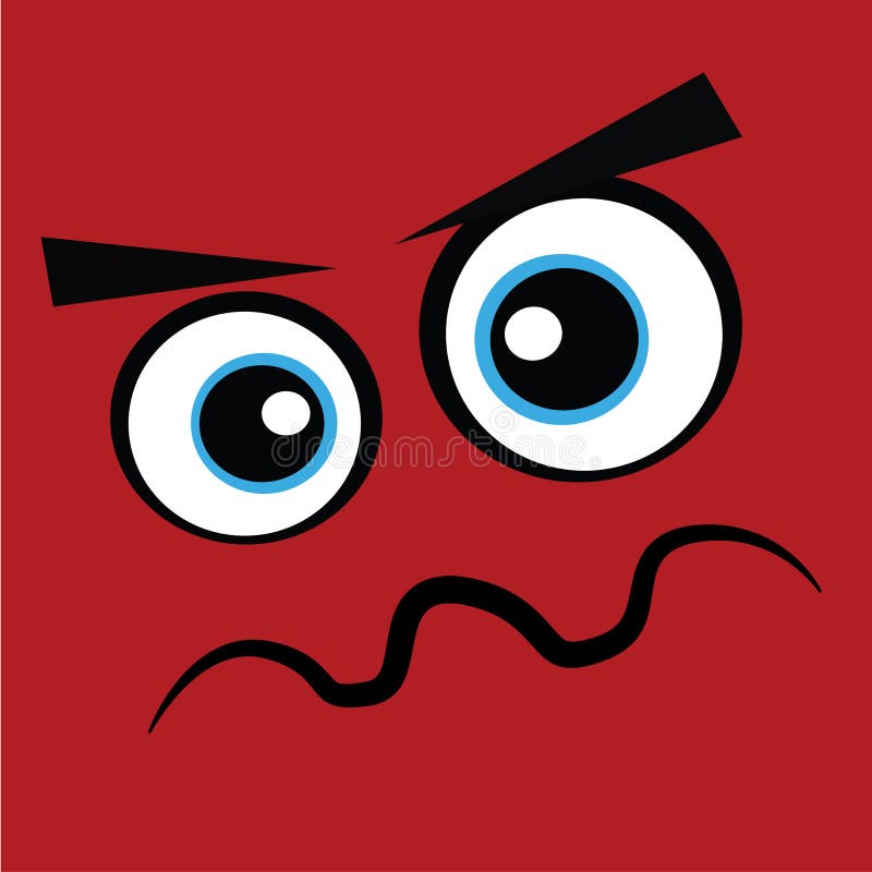 Red monster face stock vector. Illustration of funny - 78593990