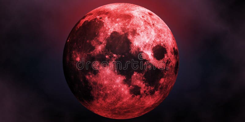 Red moon stock illustration. Illustration of clouds, creepy - 21821816