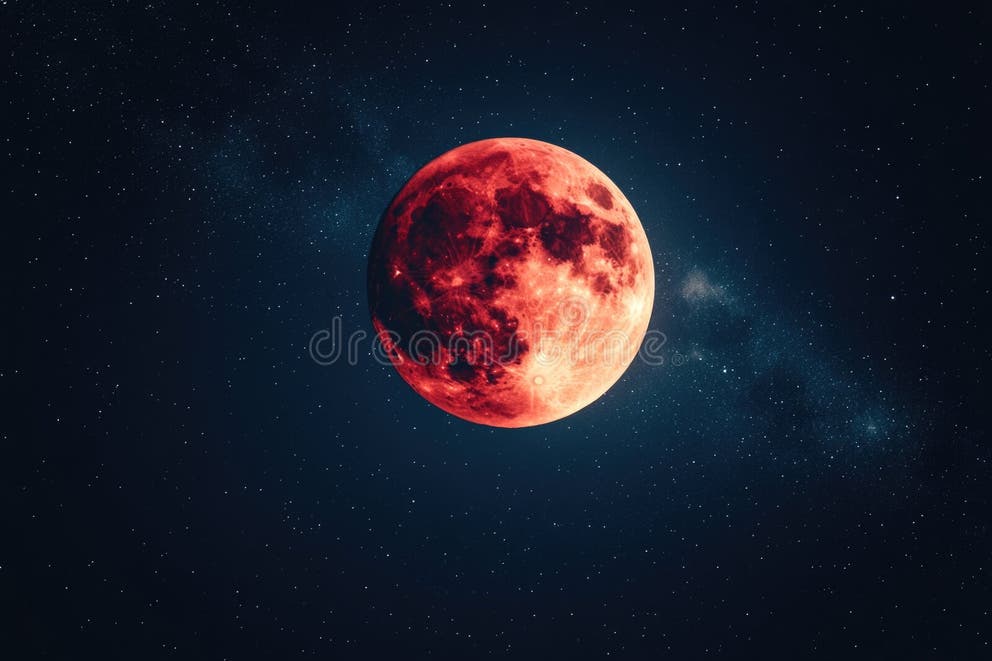 Red Moon Eclipse stock photo. Image of cosmos, twinkling - 363958864