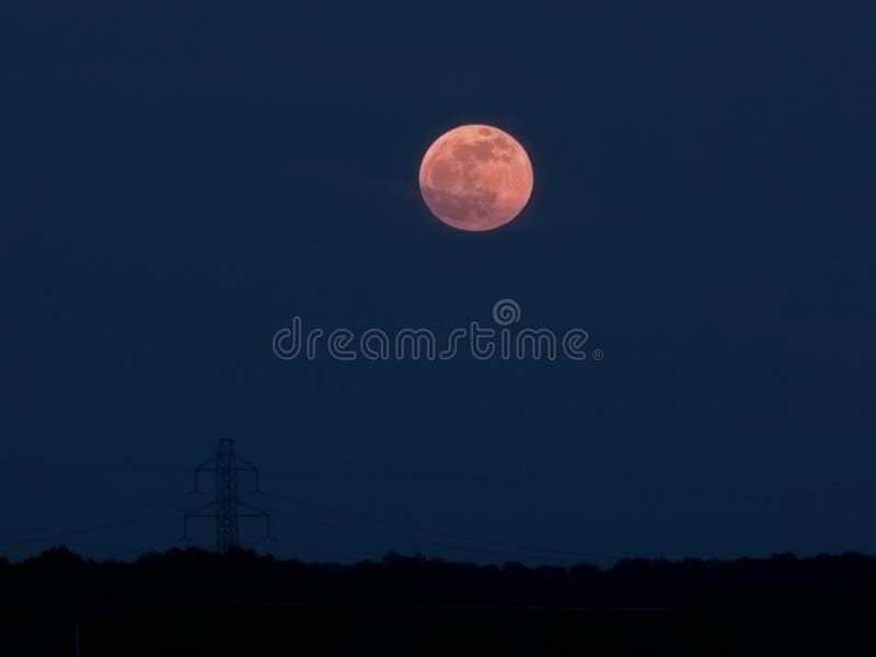 Red moon rising stock photo. Image of event, cloud, star - 252855988