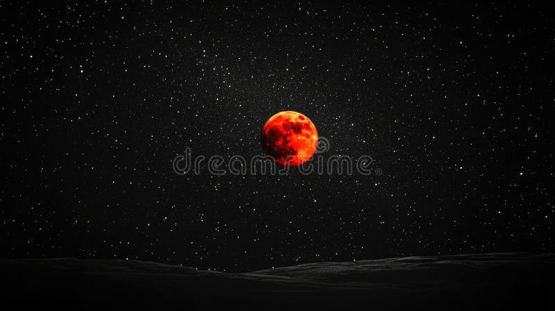 Red Moon in Starry Sky stock photo. Image of eclipse - 374531084