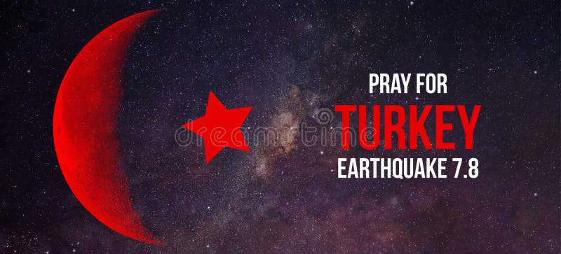 Red moon of turkey flag stock image. Image of quake - 268643651